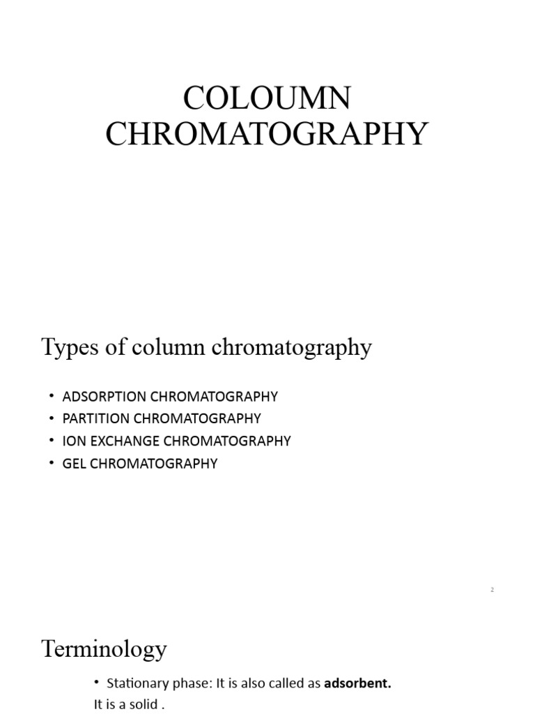 Lecture Coloumn Chromatography | PDF