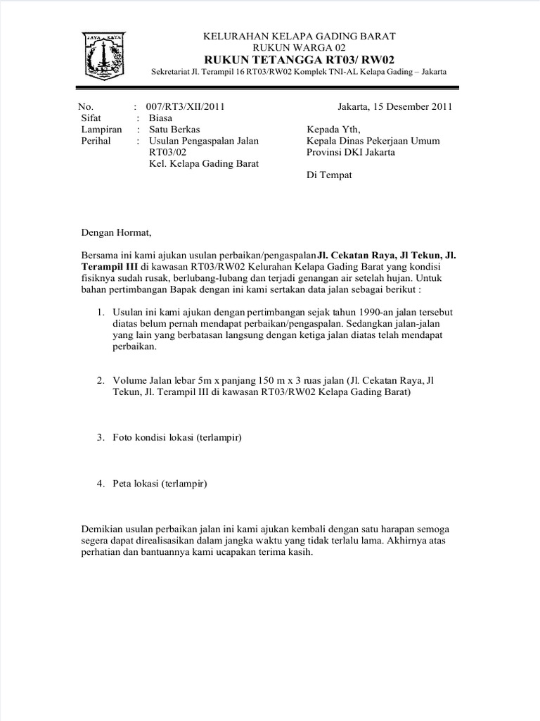Dokumen - Tips - Contoh Proposal Pengaspalan Jalan RT | PDF