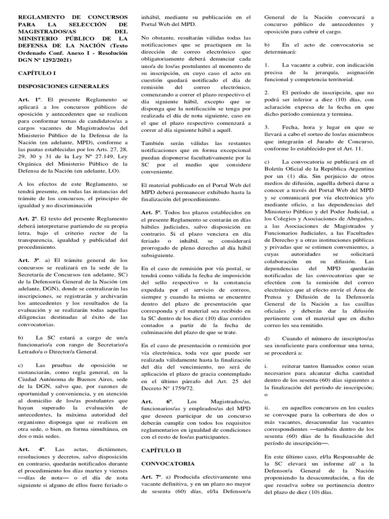 REGLAMENTO DE MAGISTRADOS-AS - Texto Ordenado Conf. Res. 1292-21 | PDF ...