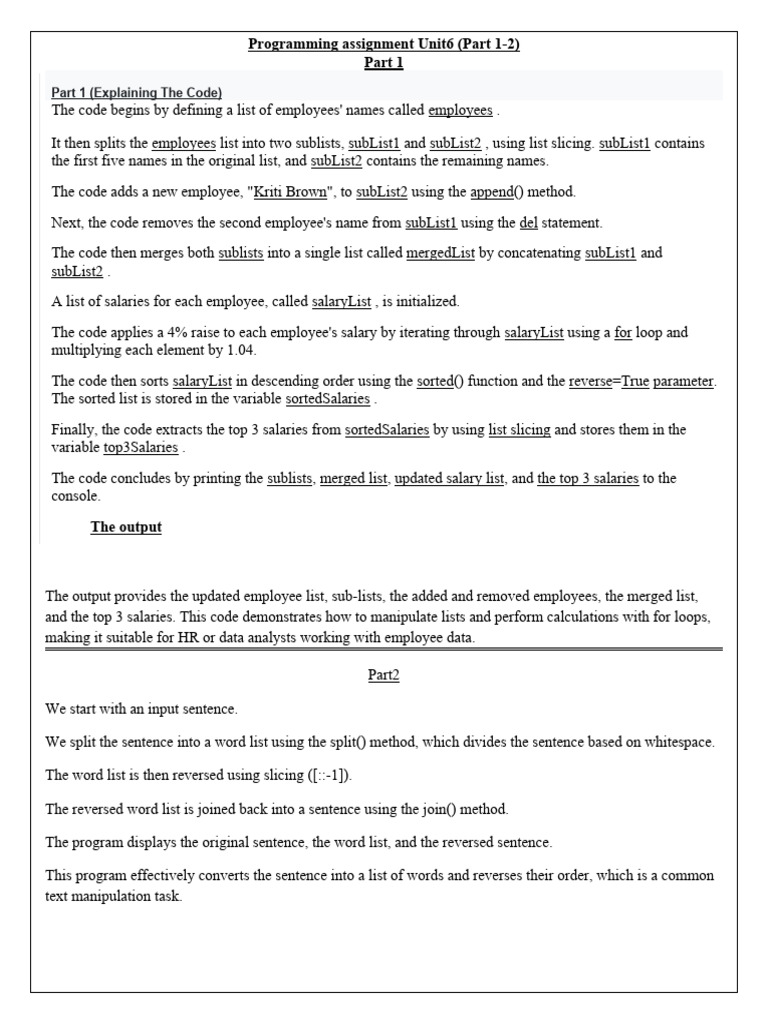 Programming Assignment Unit6 | PDF | Computers