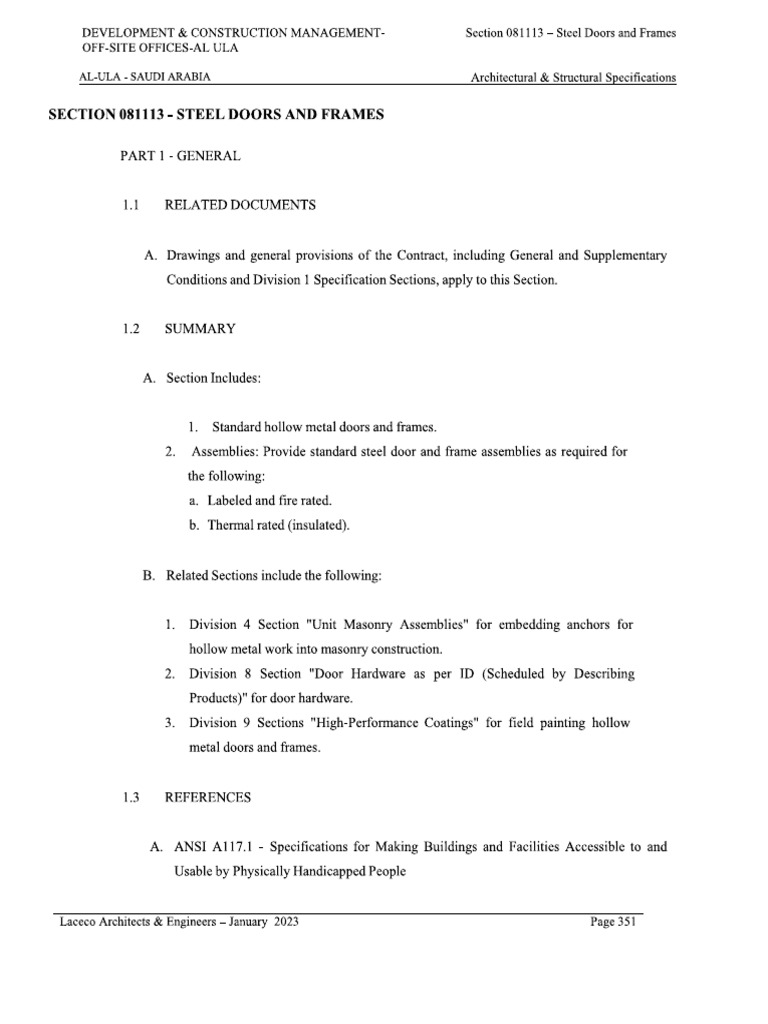 Section 081113 - Steel Doors & Frames | PDF