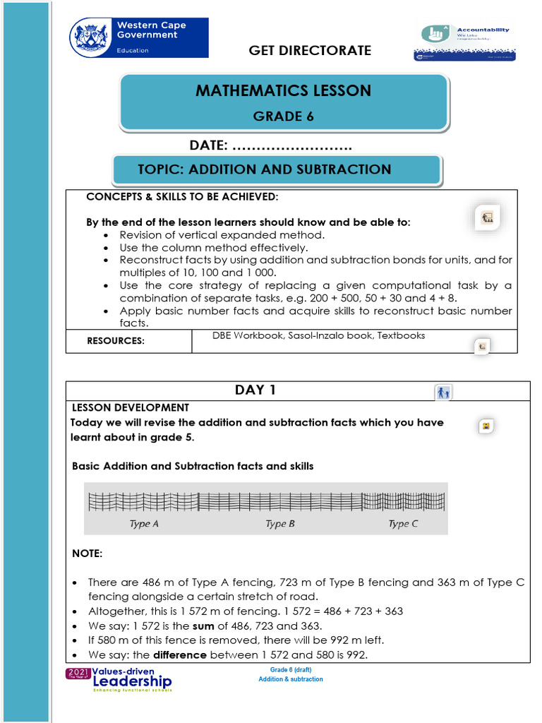 Grade 6 Addition and Subtraction Guide | PDF