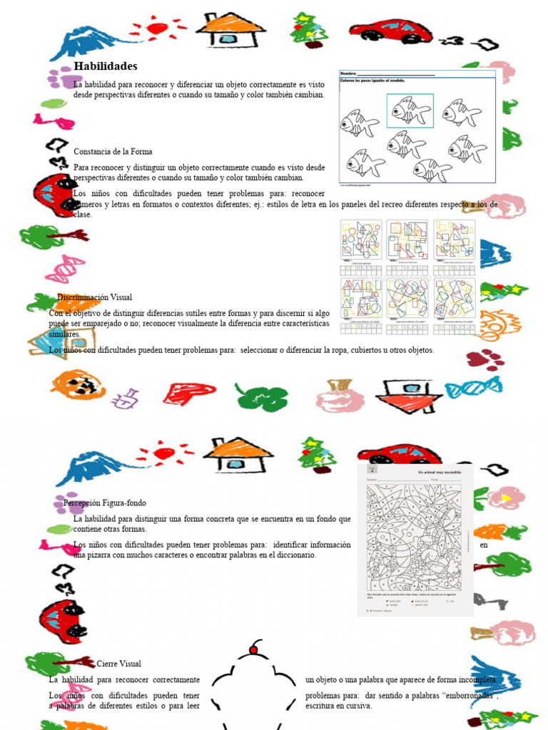 Habilidades de Percepción Visual en Niños | PDF | Crecimiento personal ...