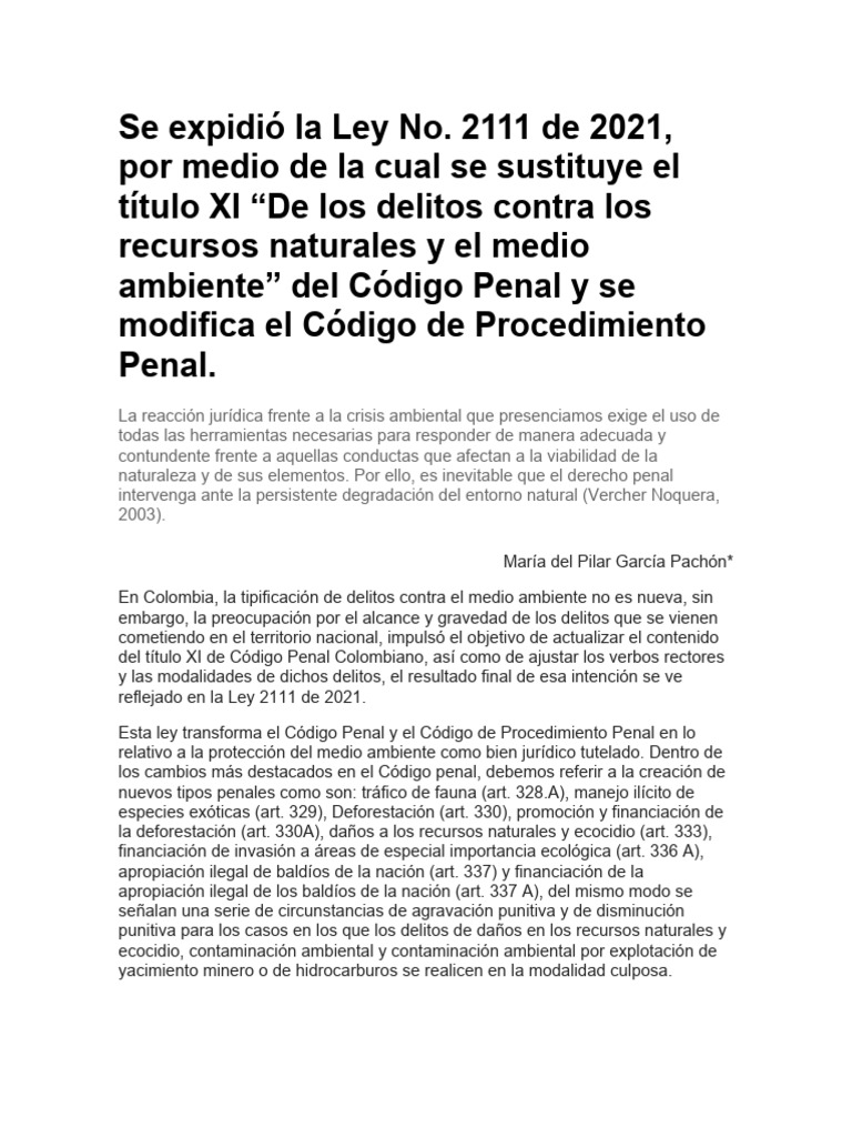 Analisis de La Ley 1221 Del 2021 | PDF