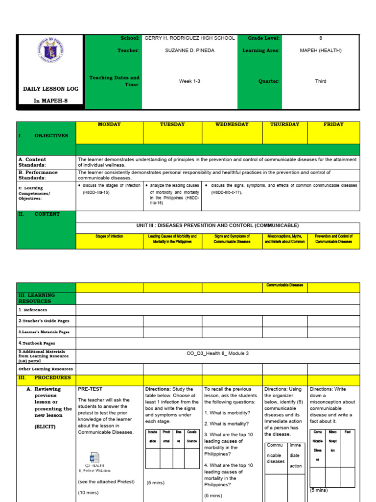 Q3-DLL HEALTH 8 - Wk1 | PDF