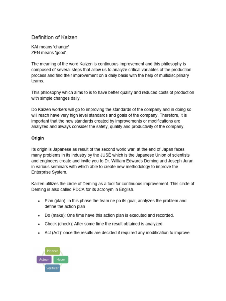 Definition of Kaizen | PDF