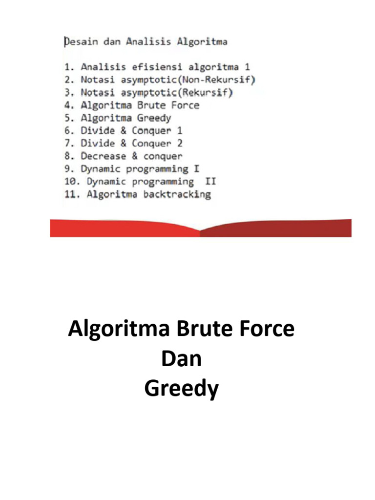 Algoritma Brute Force Dan Greedy | PDF