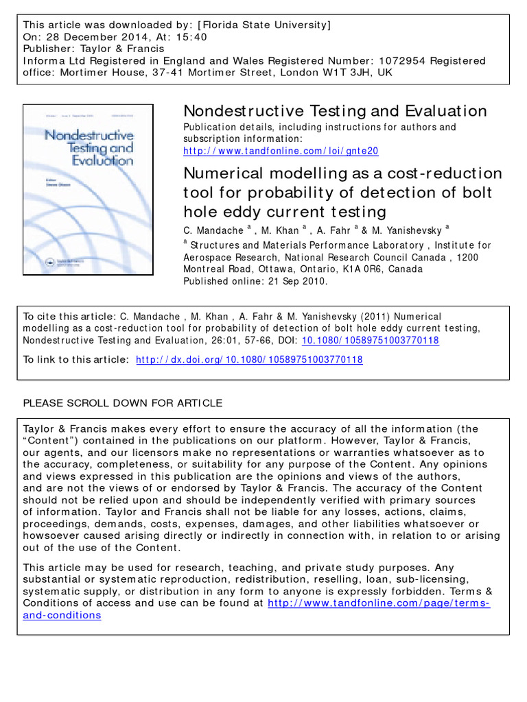 Numerical Modelling As A Cost-Reduction Tool For Probability of ...
