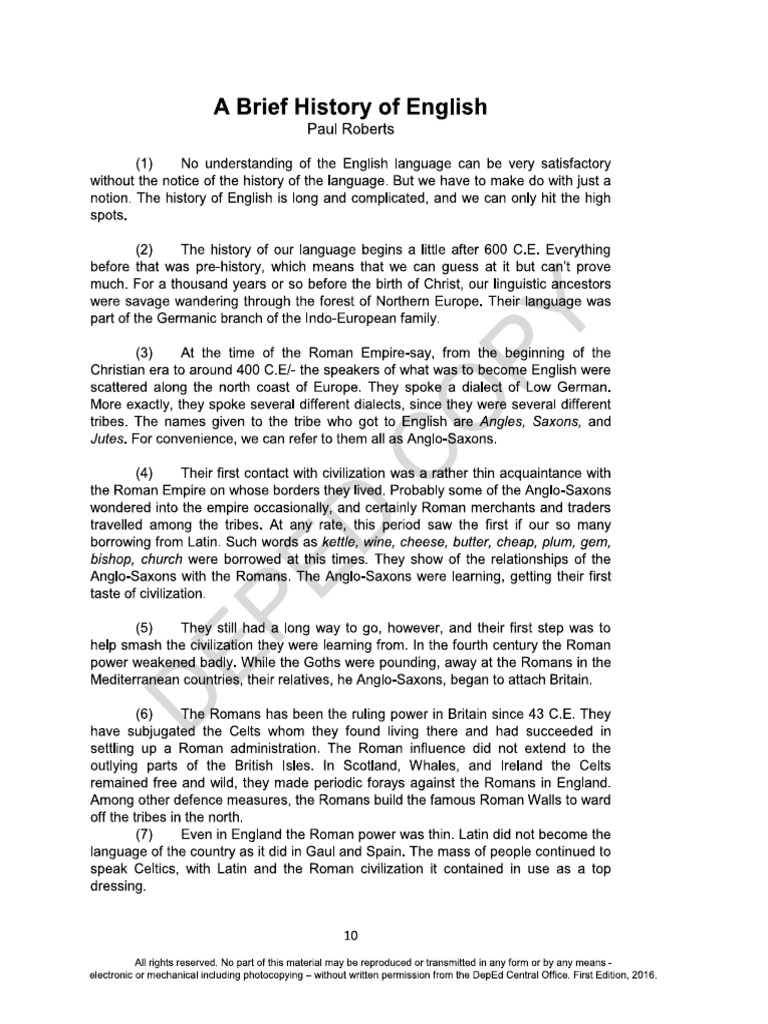 A Brief History of English | PDF