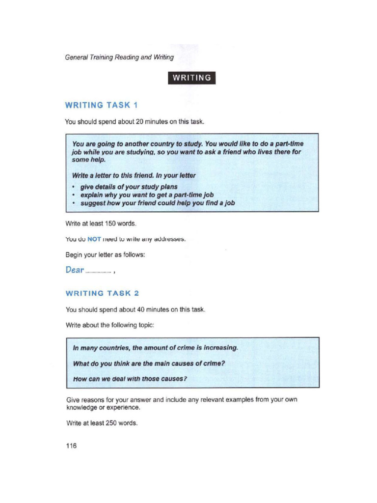 General Training Writing | PDF
