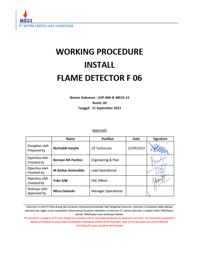 SWP Install Flame Detector | PDF