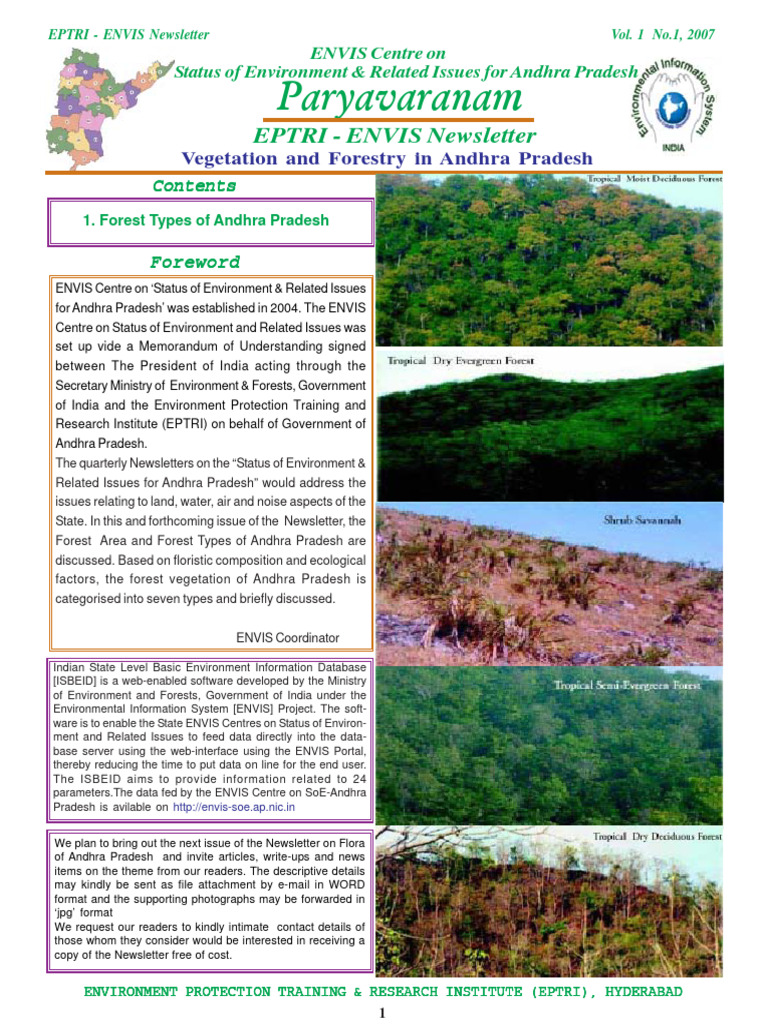 Forest Types in Andhra Pradesh | PDF | Home & Garden