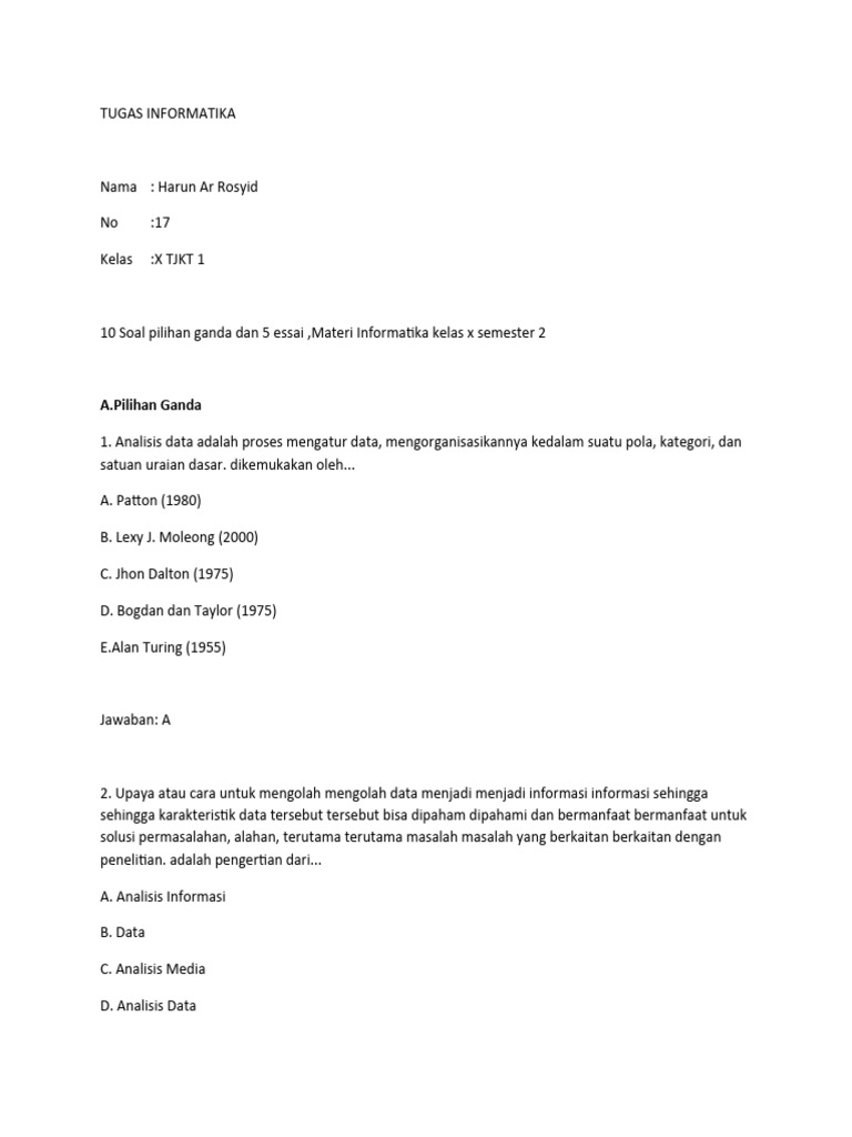 Tugas Informatika | PDF