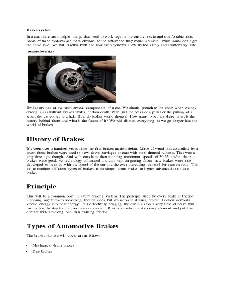 Brake System | PDF | Brake | Vehicles