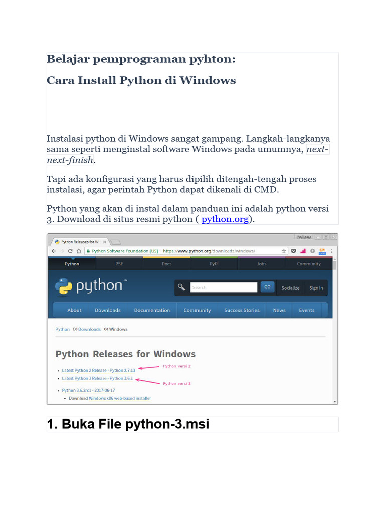 Belajar Pemprograman Pyhton | PDF