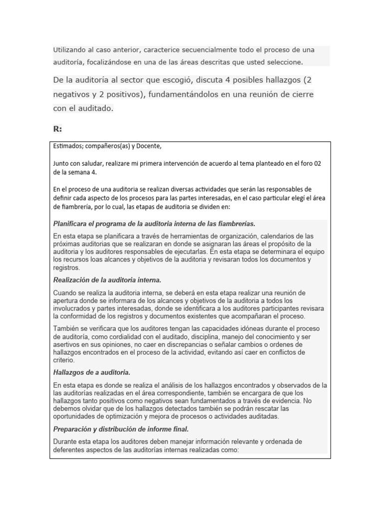 FORO-02 - Auditoria Interna Iacc | PDF