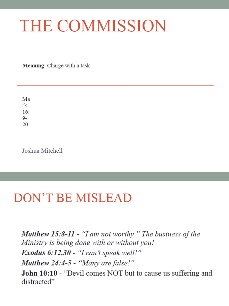 THE Great Commission | PDF | Kingship And Kingdom Of God | The Gospel