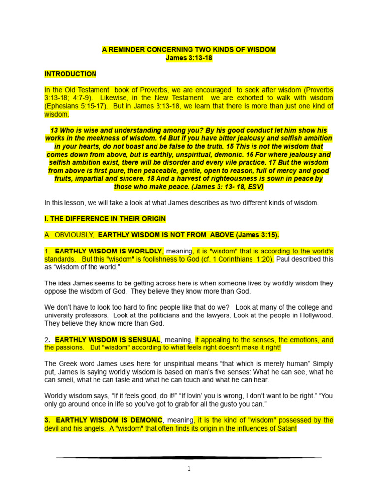 Biblical Wisdom Explained | PDF | Law