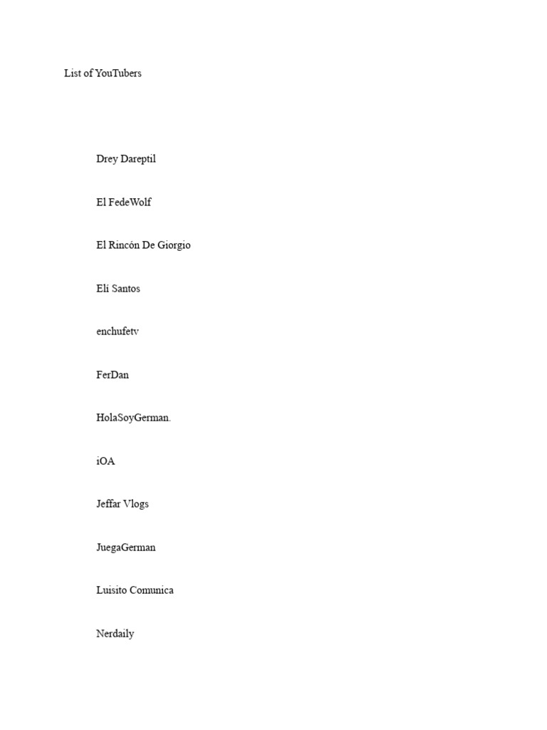 List of YouTubers | PDF