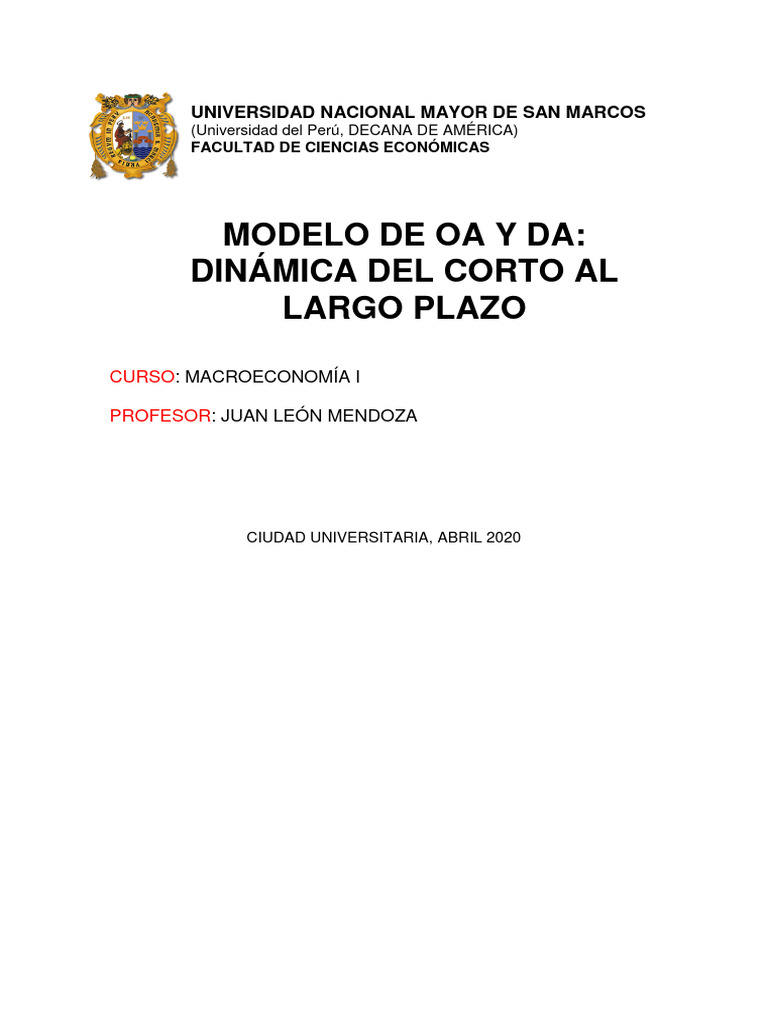 Modelo de Oa y Da en El Corto y Largo Plazo | PDF