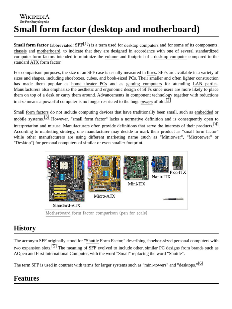 Small Form Factor (Desktop and Motherboard) : History | PDF | Video ...