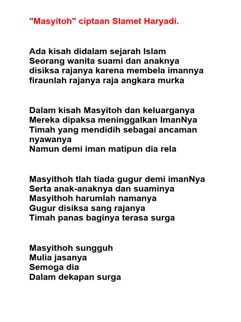 Lirik Lomba Mapsi | PDF | Klasik