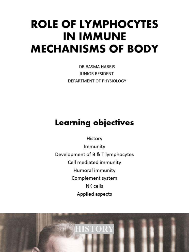Role of Lymphocytes in Immune Mechanisms of Body - 073238 | PDF