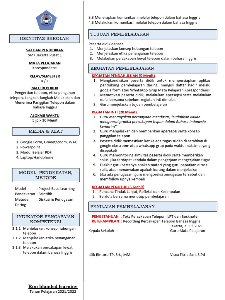 KD 3.3 Telepon B.ingg | PDF