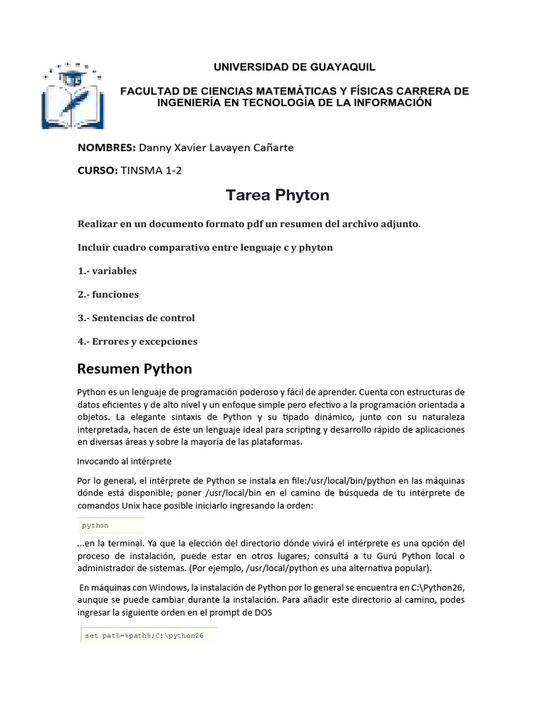Tarea Python | PDF