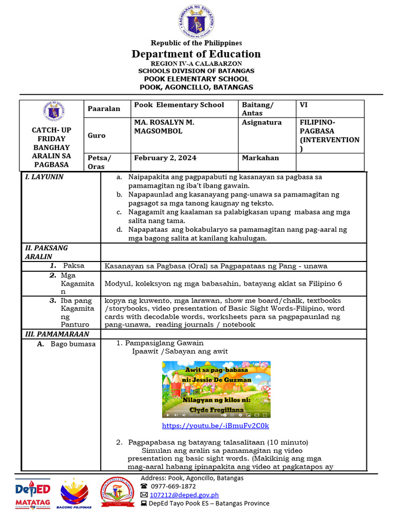 Catch-up-plan-Grade-6-Feb 2, 2024 | PDF