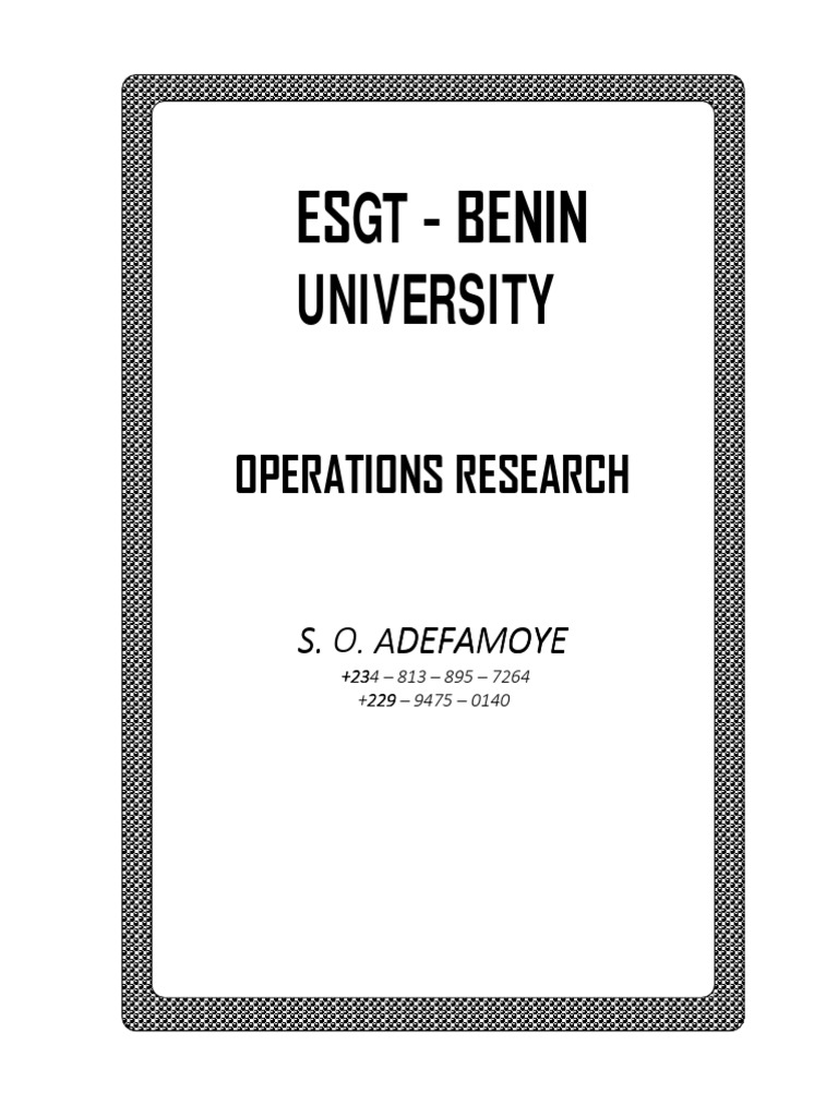 Operations Research | PDF | Linear Programming | Mathematical Optimization