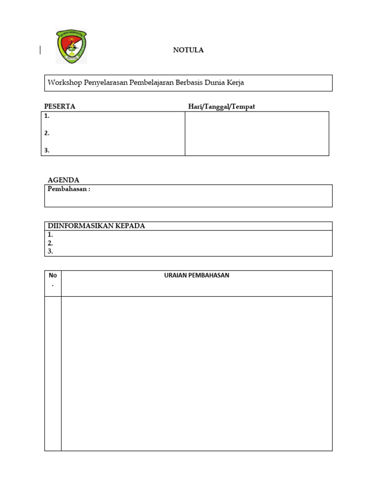 NOTULA Kegiatan SMK PK | PDF