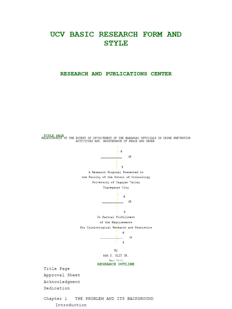 Ucv Basic Research Format Proposal | PDF