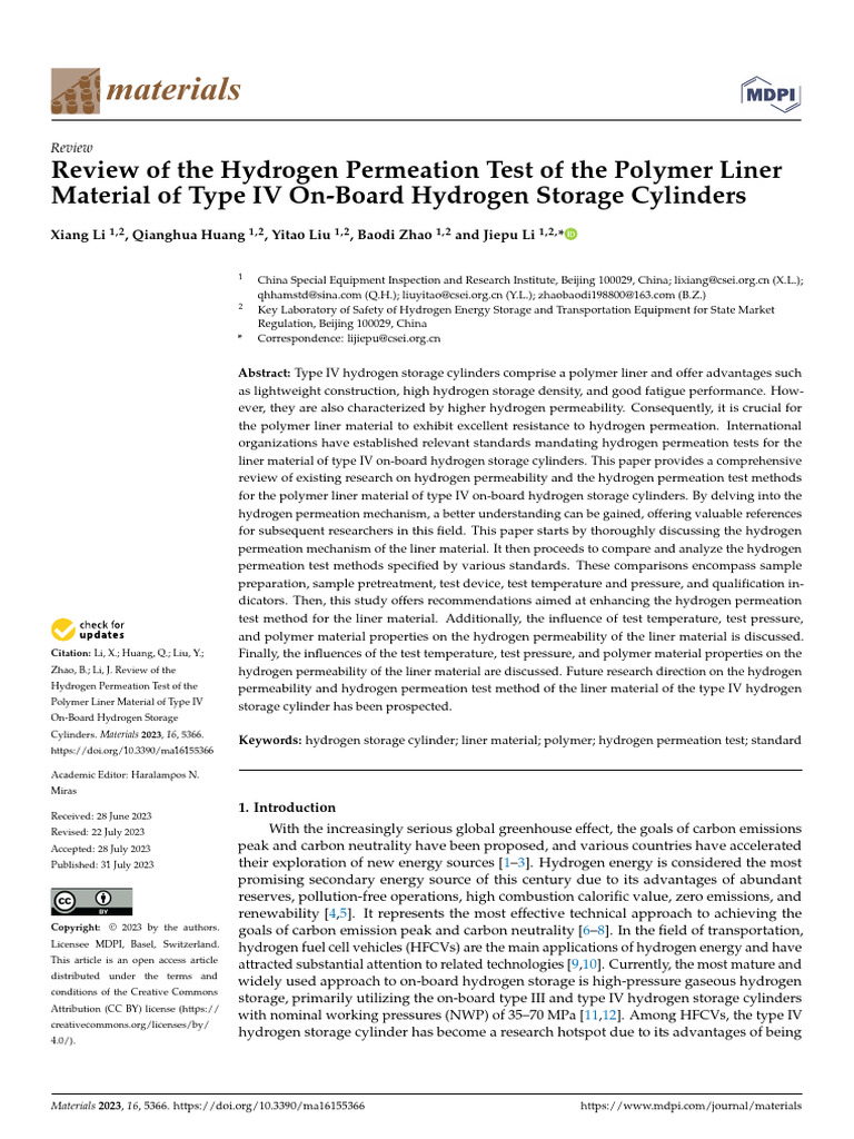 05 Review of The Hydrogen Permeation Test of The Polymer Liner Material ...
