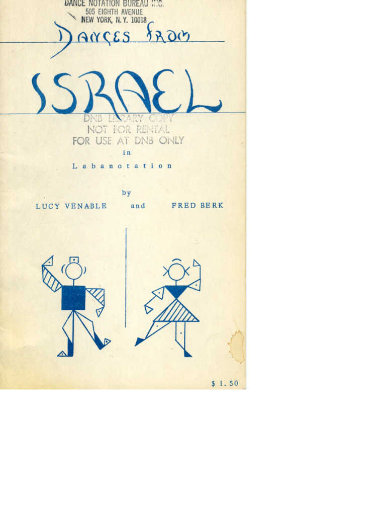 Lucy Venable, Fred Berk - 1963 - Dances From Israel in Labanotion ...