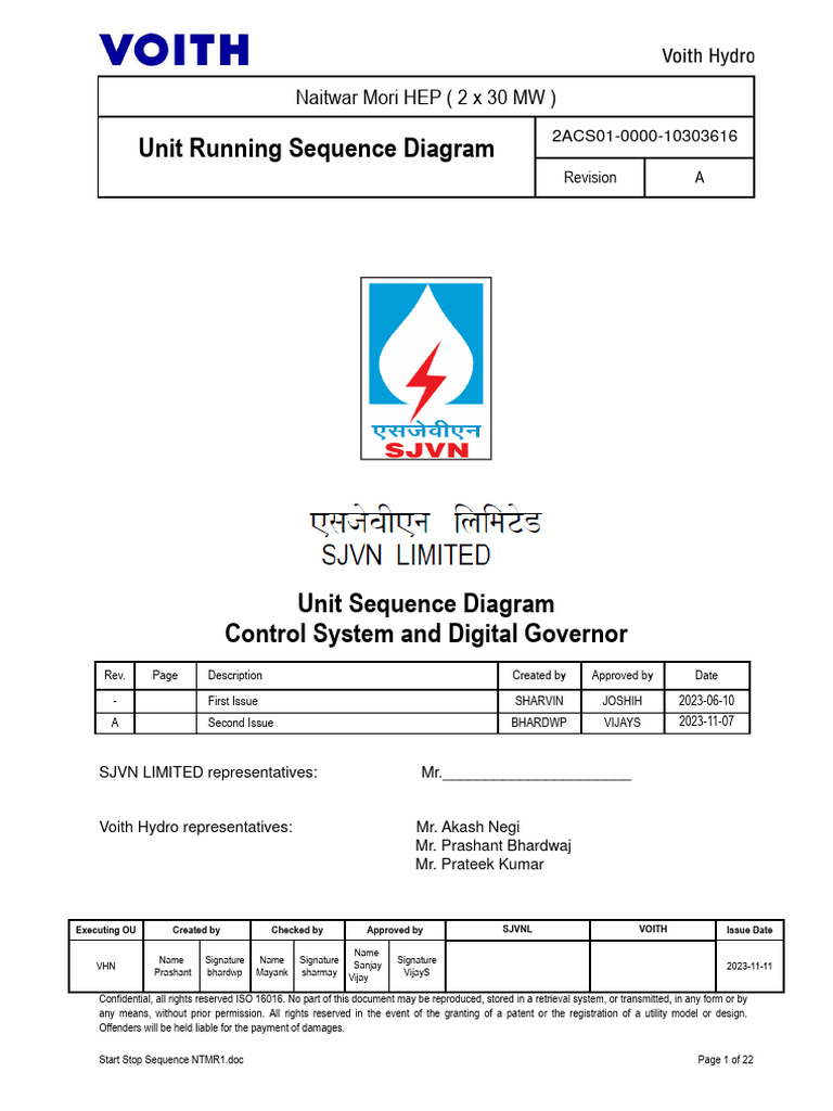 Naitwar Mori HEP Unit Sequence Diagram | PDF | Pump | Electric Generator