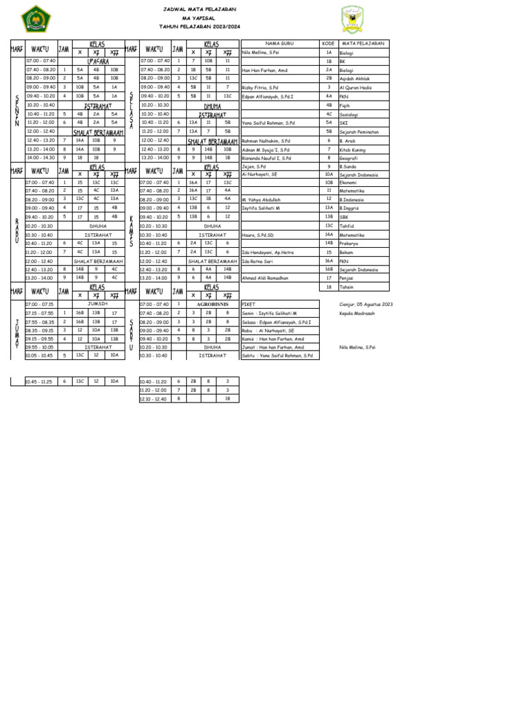 Jadwal 2023 | PDF