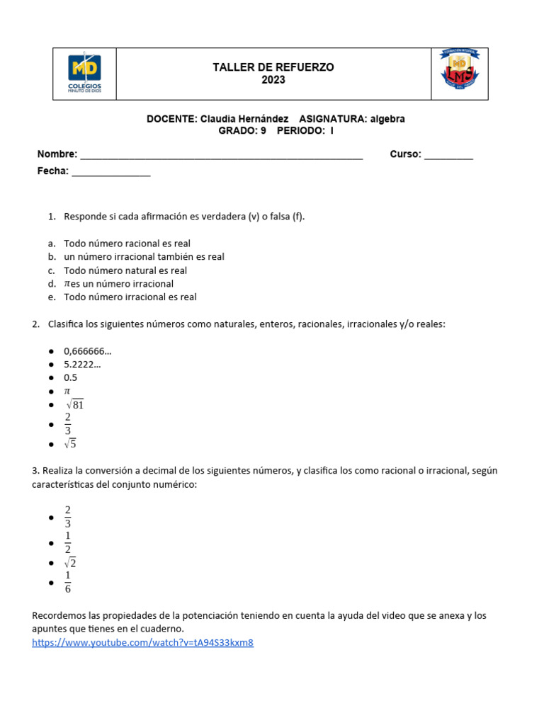 Taller de Repaso-9 | PDF