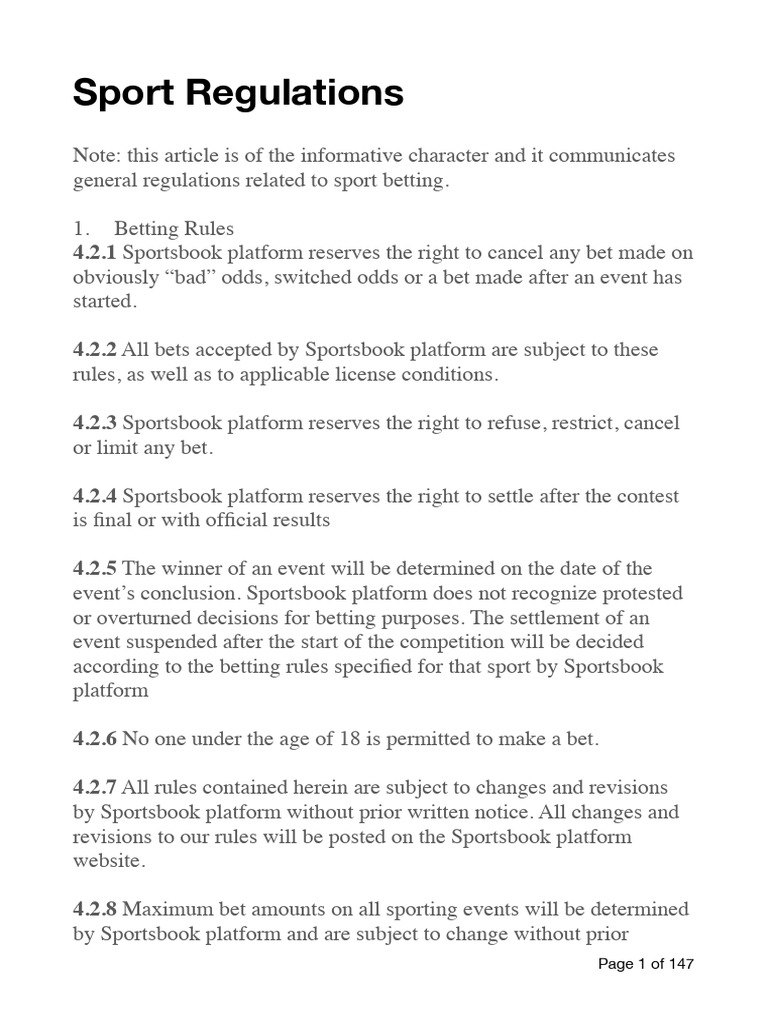 Sports Rules and Regulations | PDF