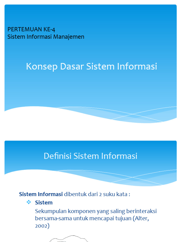 Temu 4.ppt Konseo Dasar Sistem Informasi | PDF