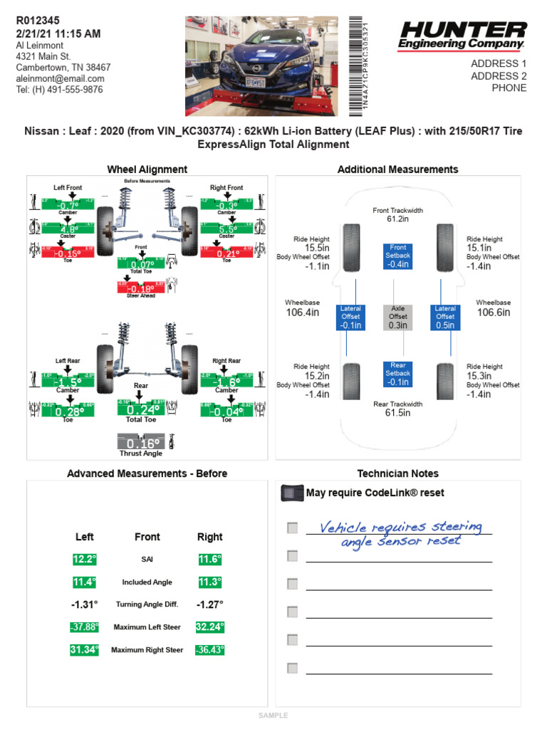 Collision Repair Alignment Printout | PDF | Car | Transport