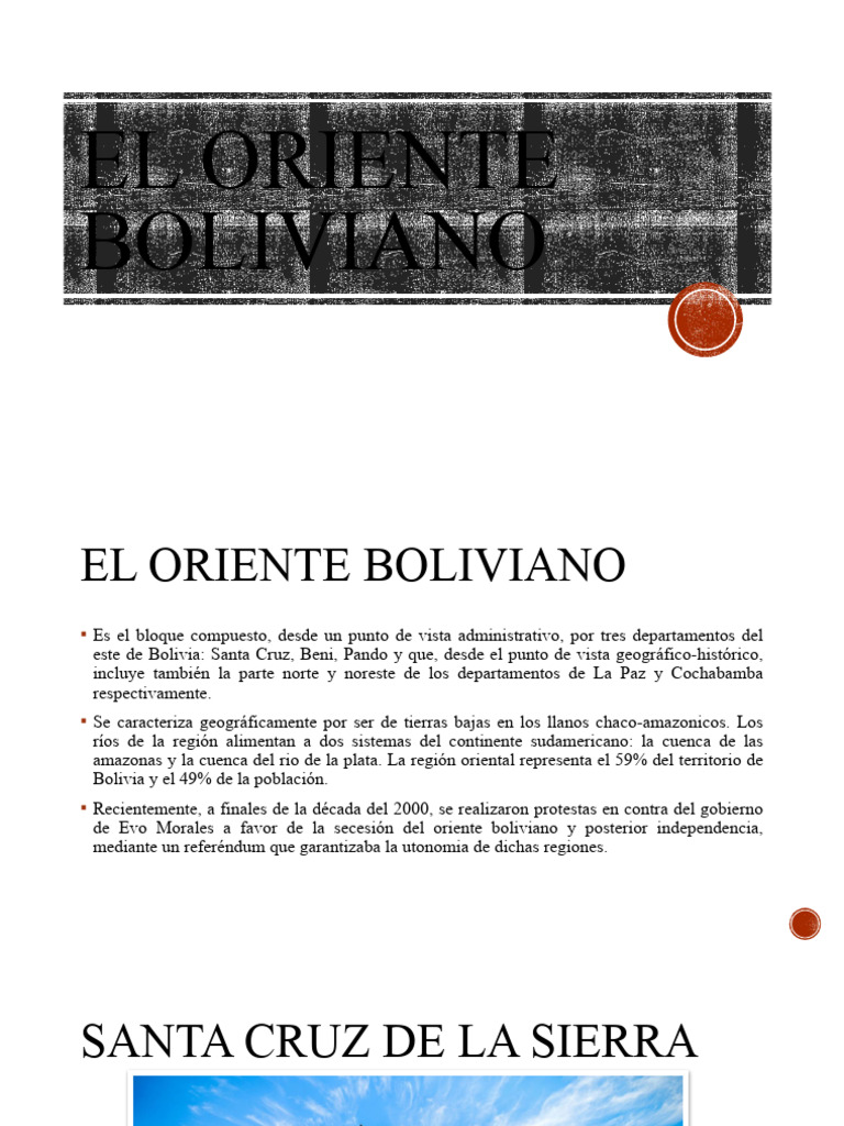 Oriente Boliviano: Cultura y Geografía | PDF | Bolivia | Alimentos