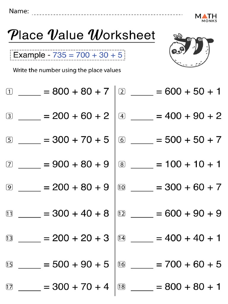 Math Place Value Worksheets | PDF