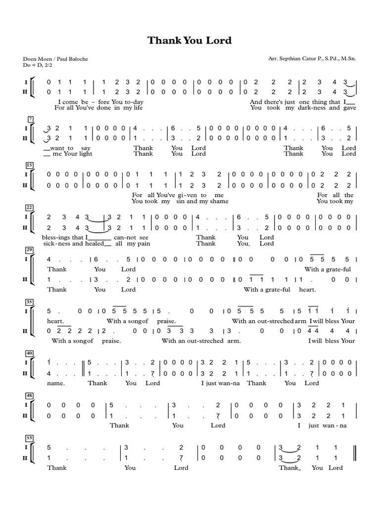 Thank You Lord Sheet Music | PDF