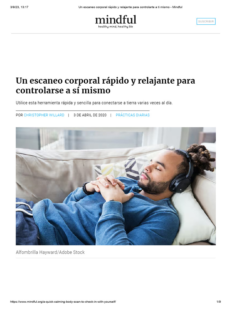 Un Escaneo Corporal Rápido y Relajante para Controlarte A Ti Mismo - Mindful | PDF | Las ...