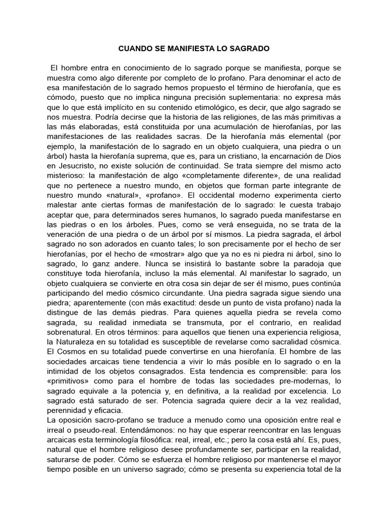 Lo Sagrado y Lo Profano | PDF