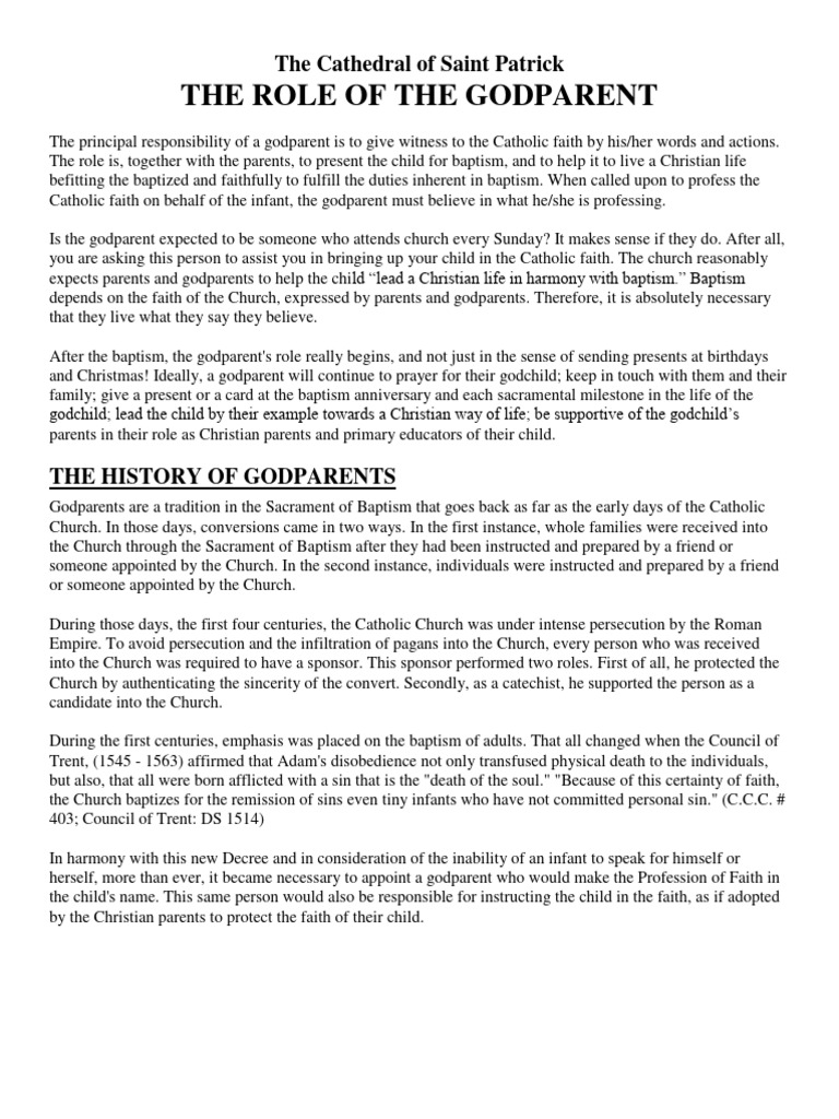 The Role of Godparents and Guidelines | PDF