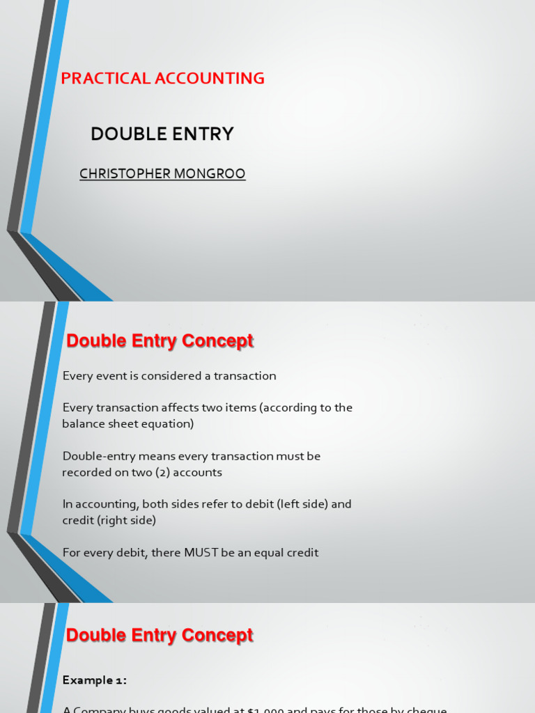 Double Entry | PDF