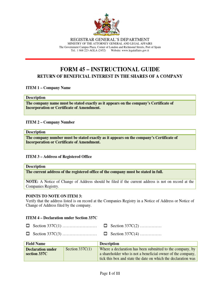 Form 45 Instructional | PDF