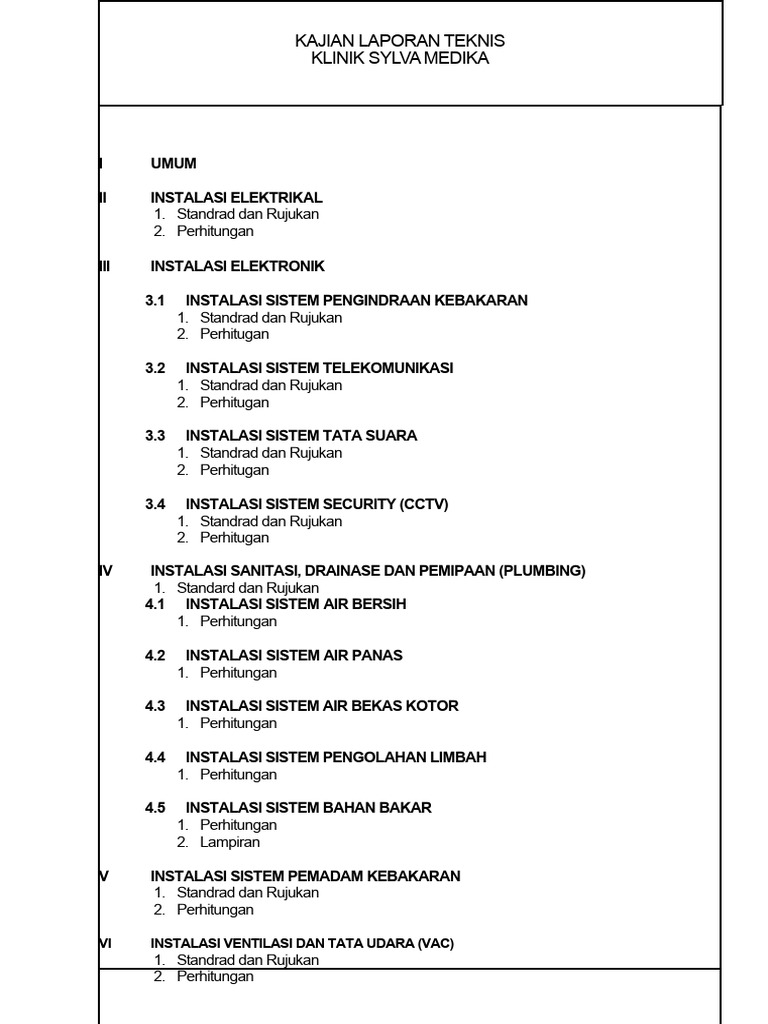 Kajian Teknis Perhitungan Mep - Klinik Sylva Medika - Rev1 | PDF